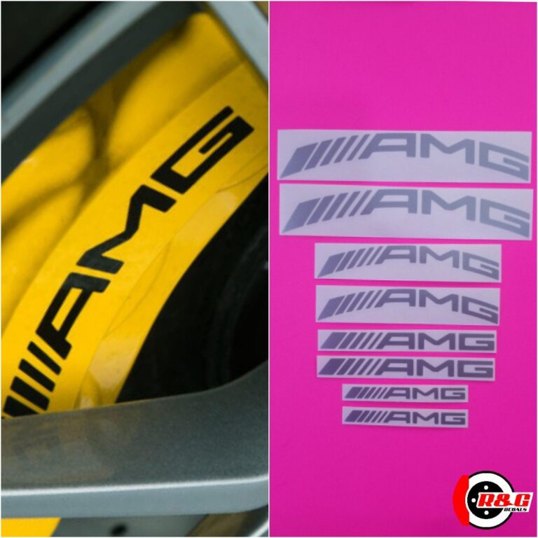 AMG COMBO DECALS CURVE & STRAIGHT BRAKE CALIPER STICKERS SET OF 8 ...