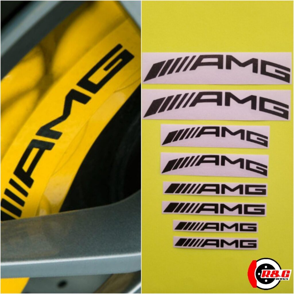 AMG COMBO Decals Curve & Straight Brake Caliper Stickers Set of 8 ...