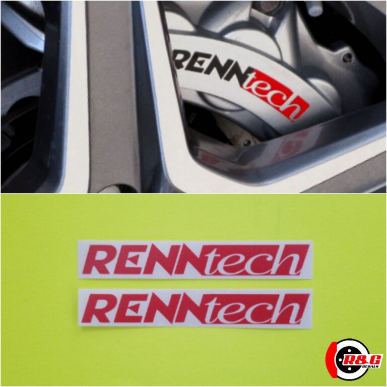 RENNTECH High Temp Brake Caliper Decal Sticker Set of 2 (Red) - R&G ...