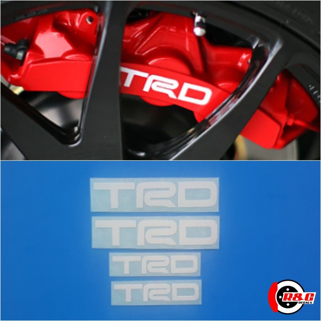 TRD Brake Caliper Decals Sticker Set of 4 (White) - R&G Brake Caliper ...