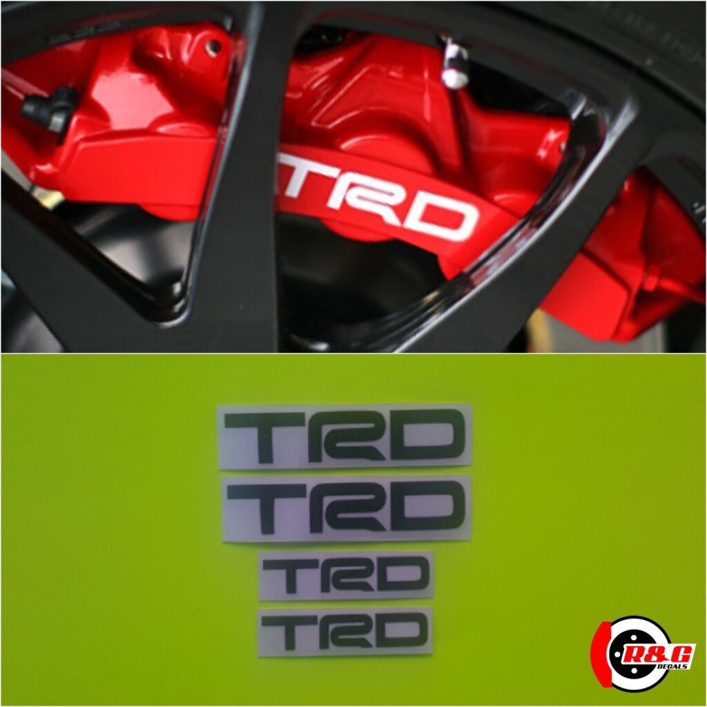 TRD Brake Caliper Decals Sticker Set of 4 (Black) - R&G Brake Caliper ...