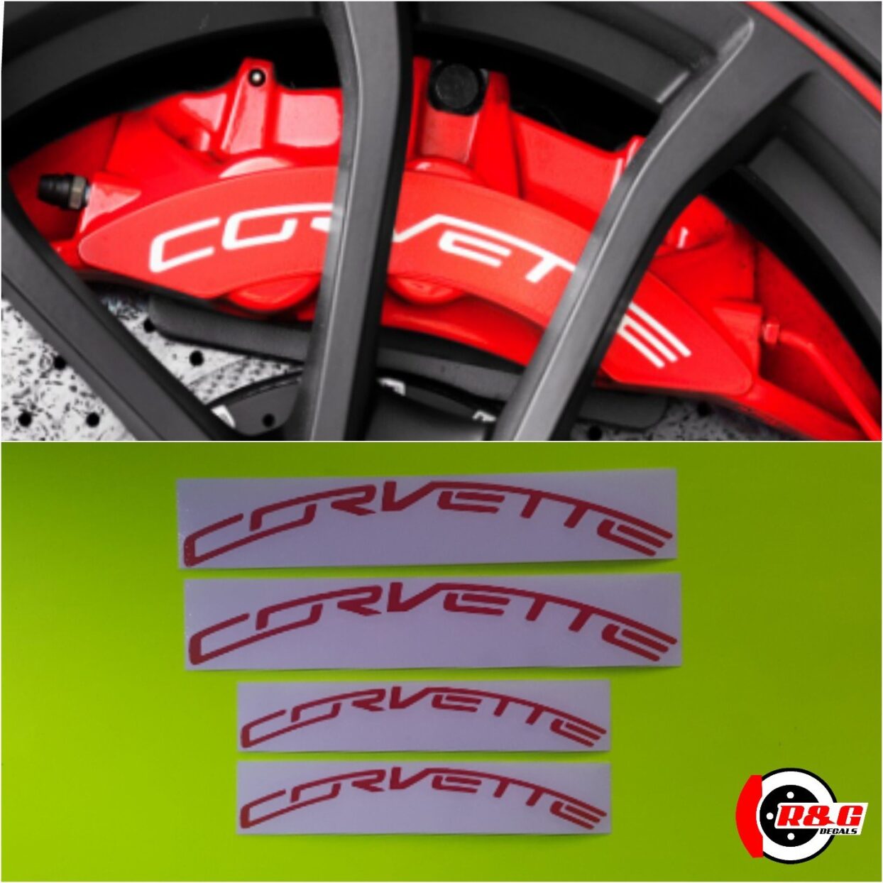 Corvette ZR1 Brake Caliper Sticker Set of 4 Decals (Red) - R&G Brake ...
