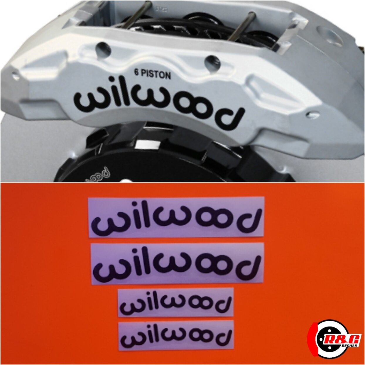 WILWOOD Brake Caliper Decal Sticker Set of 4 Decals (Black Matte) - R&G Brake Caliper Decals ...
