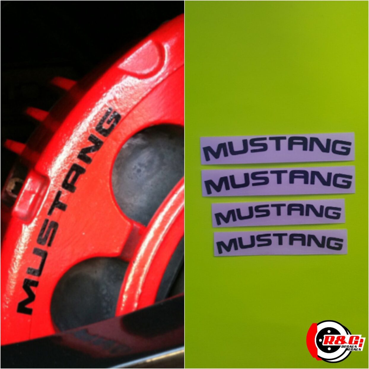 Mustang Brake Caliper Decals High Temp set of 4 (Black) - R&G Brake ...
