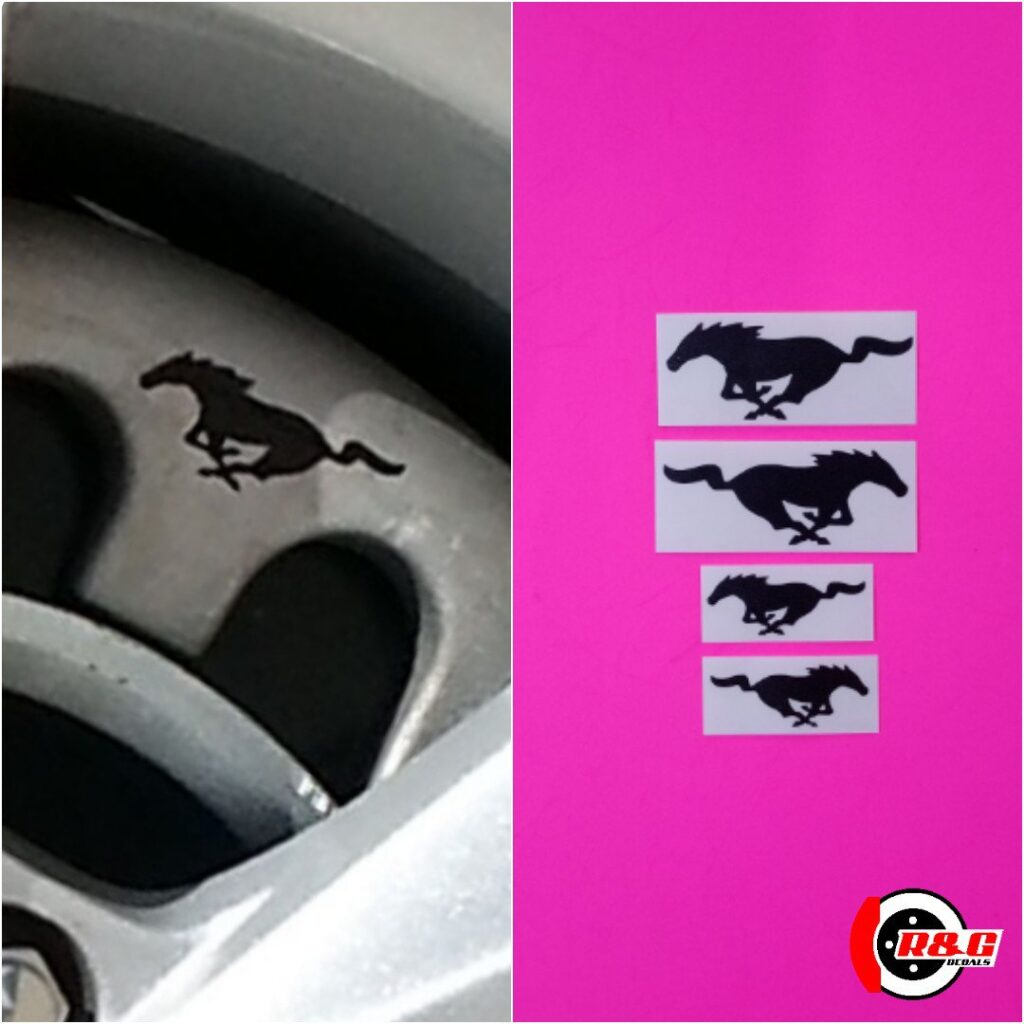 Mustang Pony Brake Caliper Decals High Temp set of 4 Stickers (Black ...
