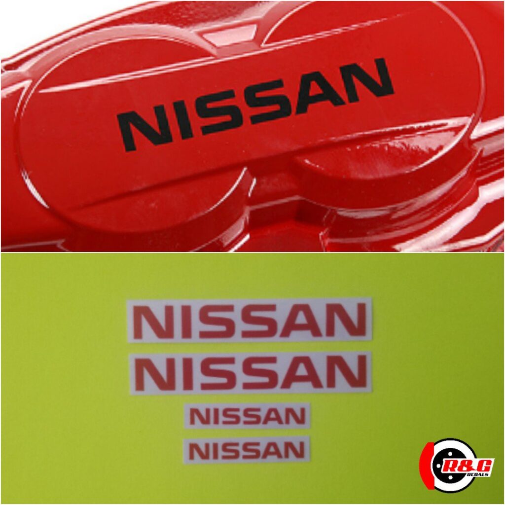 Nissan High Temp Brake Caliper Decals set of 4 Stickers (Red) - R&G ...