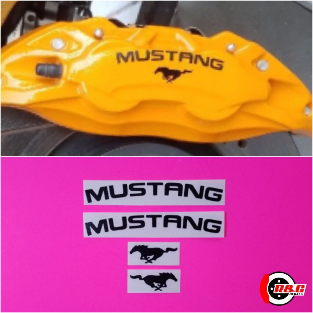 Mustang Brake Caliper Decals & Pony Logos High Temp set of 4 Stickers ...