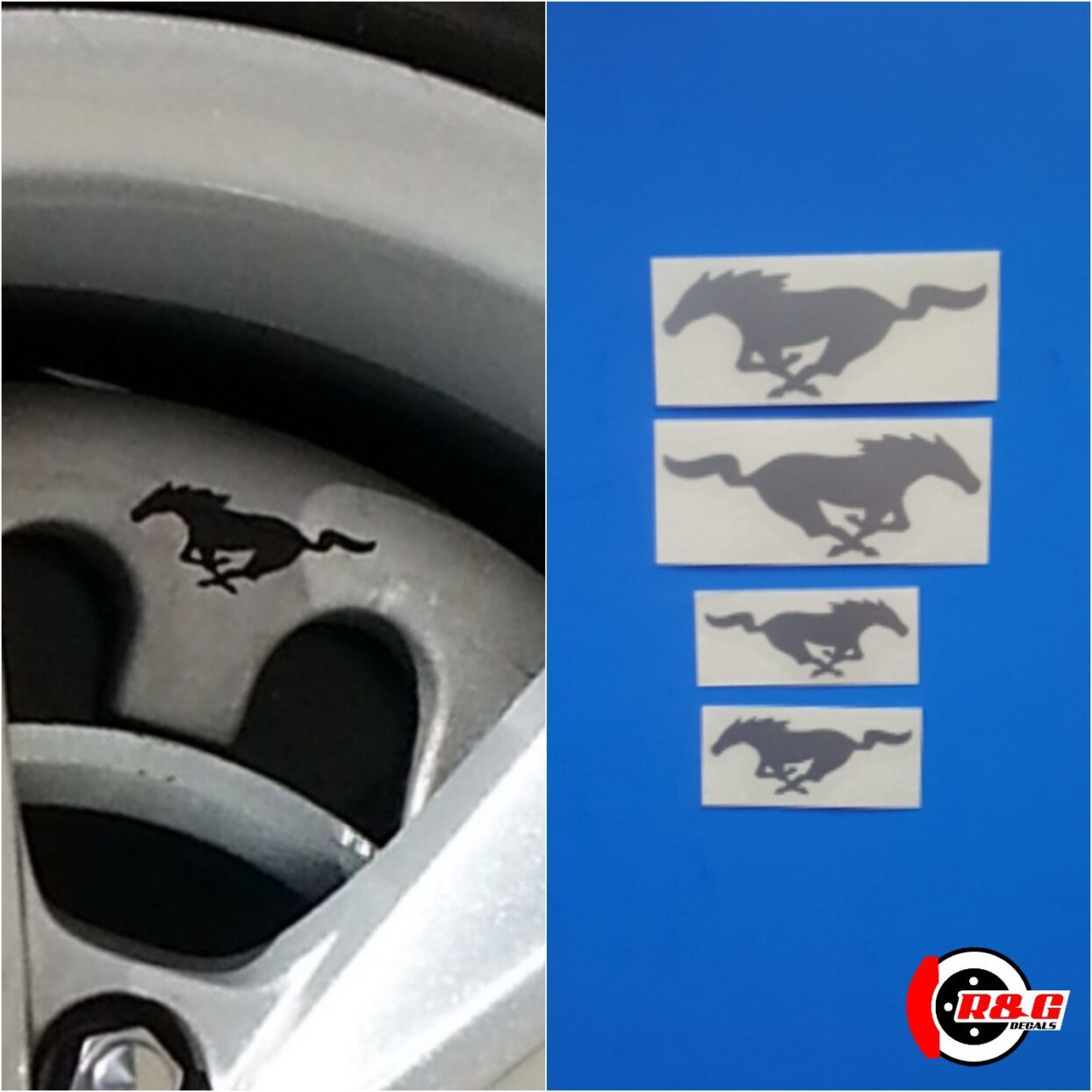 Mustang Pony Brake Caliper Decals High Temp set of 4 Stickers (Silver ...