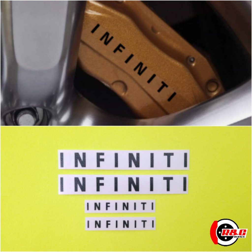 INFINITI High Temp Brake Caliper Decals set of 4 Stickers (Black) - R&G ...