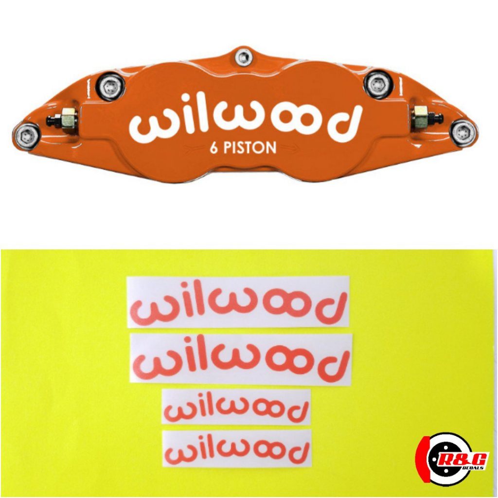 WILWOOD Brake Caliper Decal Sticker Set of 4 Decals (Orange) - R&G ...