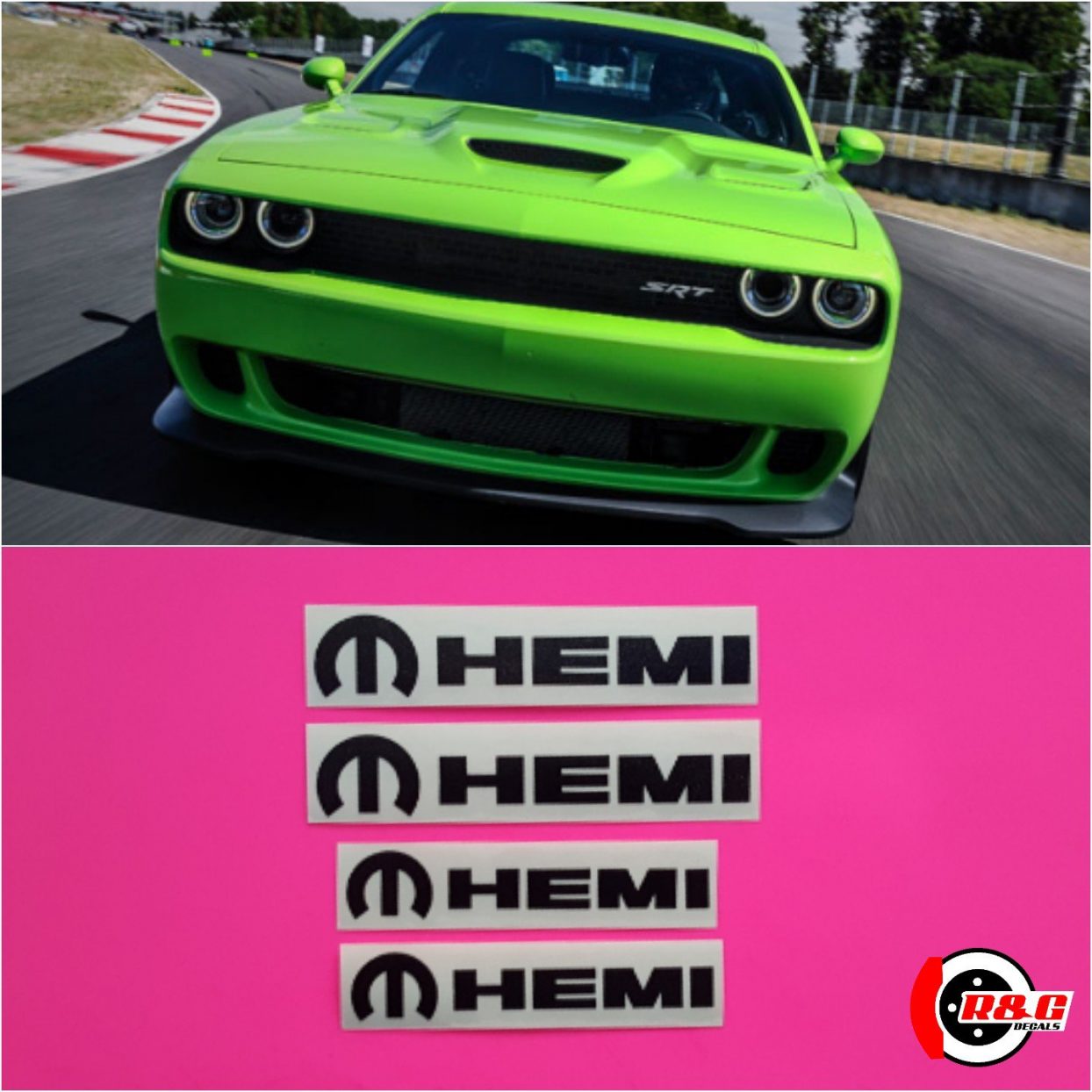 Dodge Mopar HEMI Brake Caliper Decals Stickers set of 4 (Black Matte ...