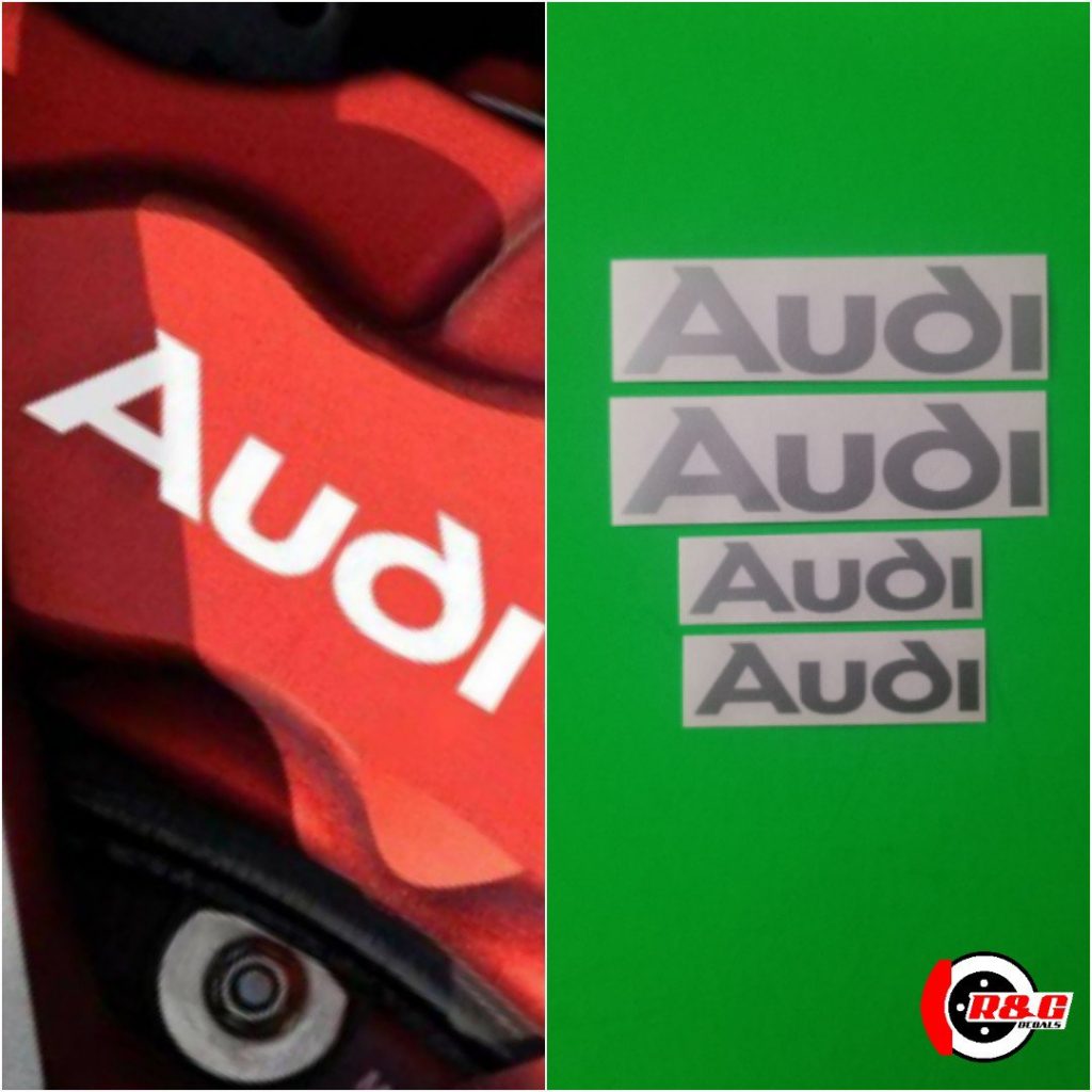 Audi Brake Caliper Decals Stickers set 4 (Silver) - R&G Brake Caliper ...