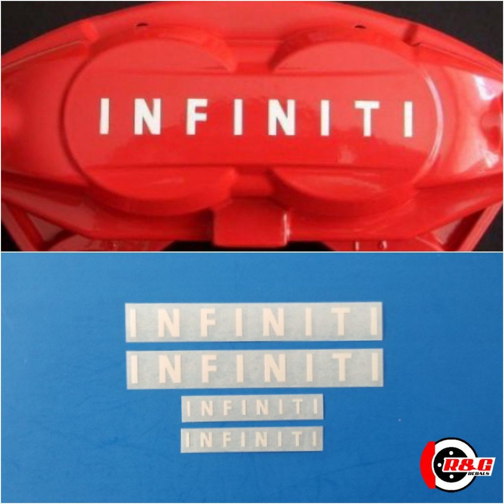 INFINITI High Temp Brake Caliper Decals set of 4 Stickers (White) - R&G ...