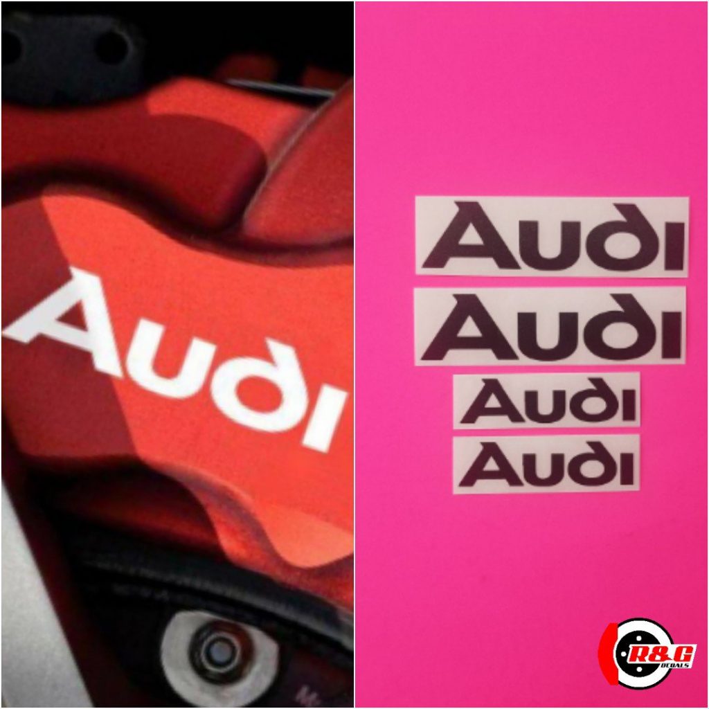 Audi Brake Caliper Decals Stickers set 4 (Black Matte) - R&G Brake ...