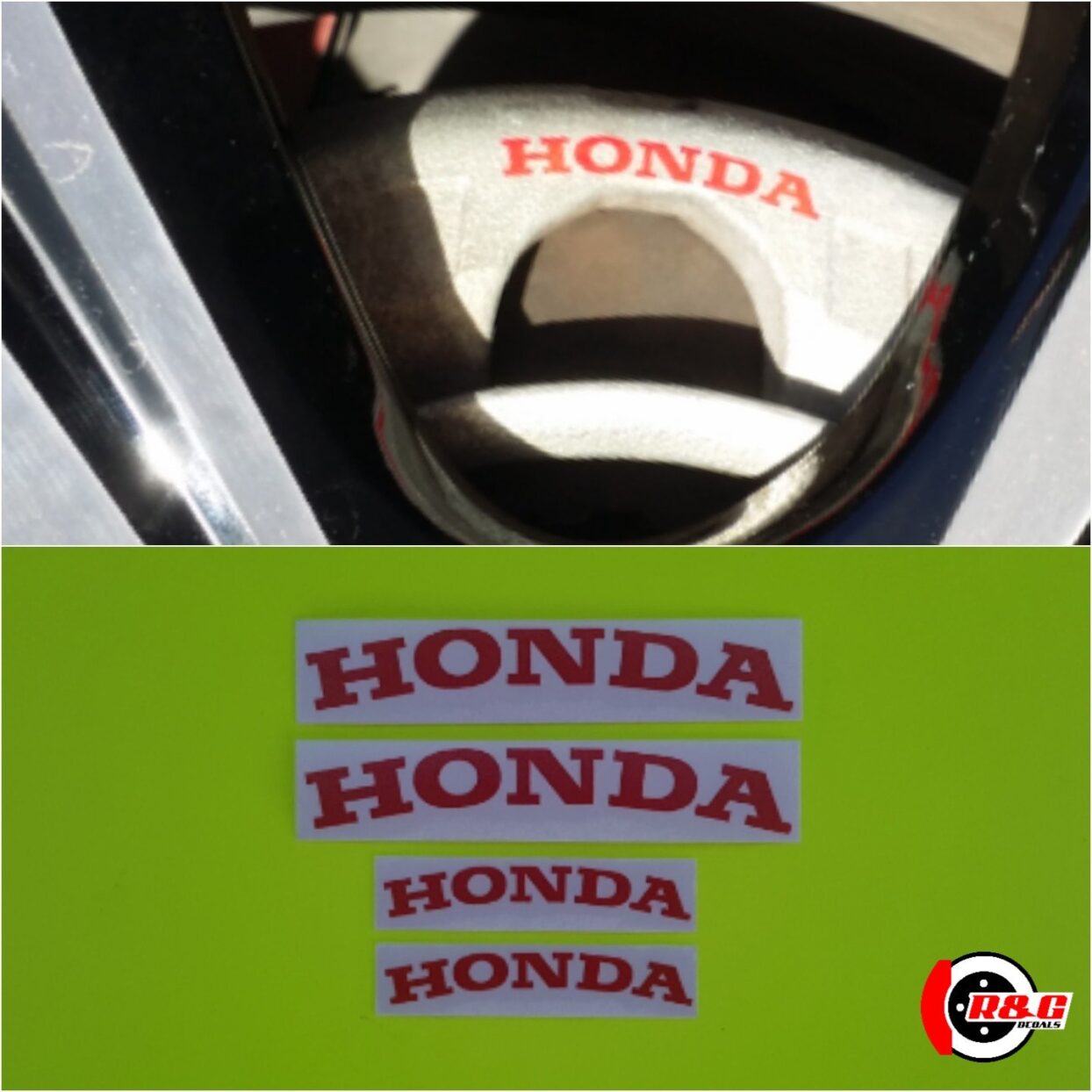 Honda Brake Caliper Decals set of 4 stickers (Red) - R&G Brake Caliper ...