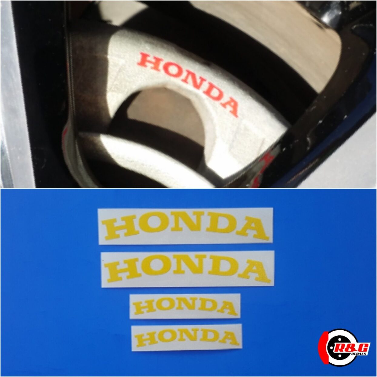 Honda Brake Caliper Decals set of 4 stickers (Yellow) - R&G Brake ...