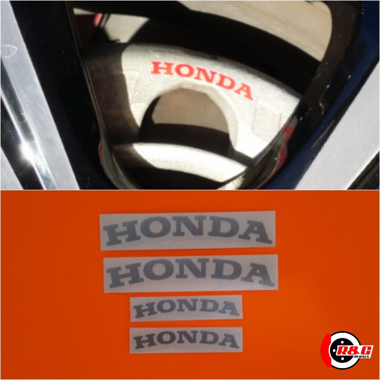 Honda Brake Caliper Decals set of 4 stickers (Silver) - R&G Brake ...