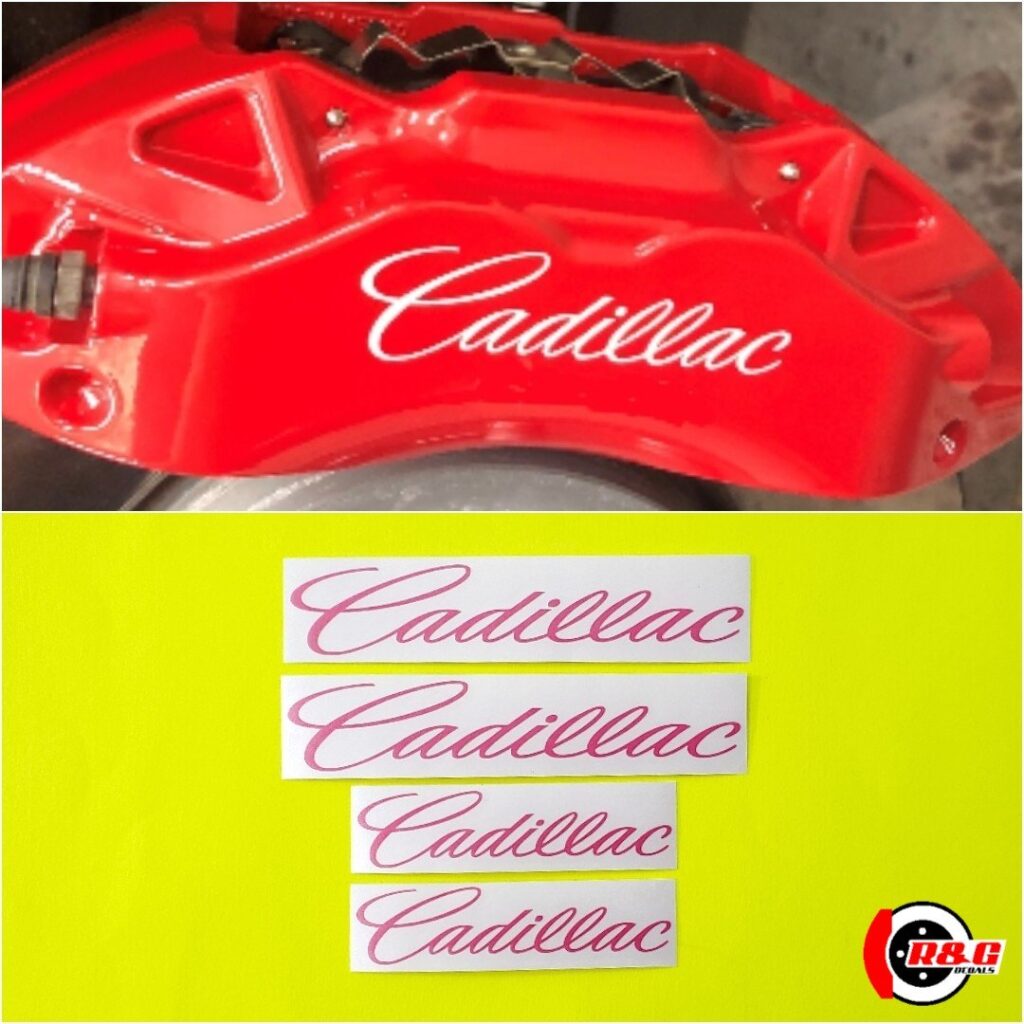 Cadillac Brake Caliper Decals Stickers High Temp Set of 4 (Pink) - R&G ...