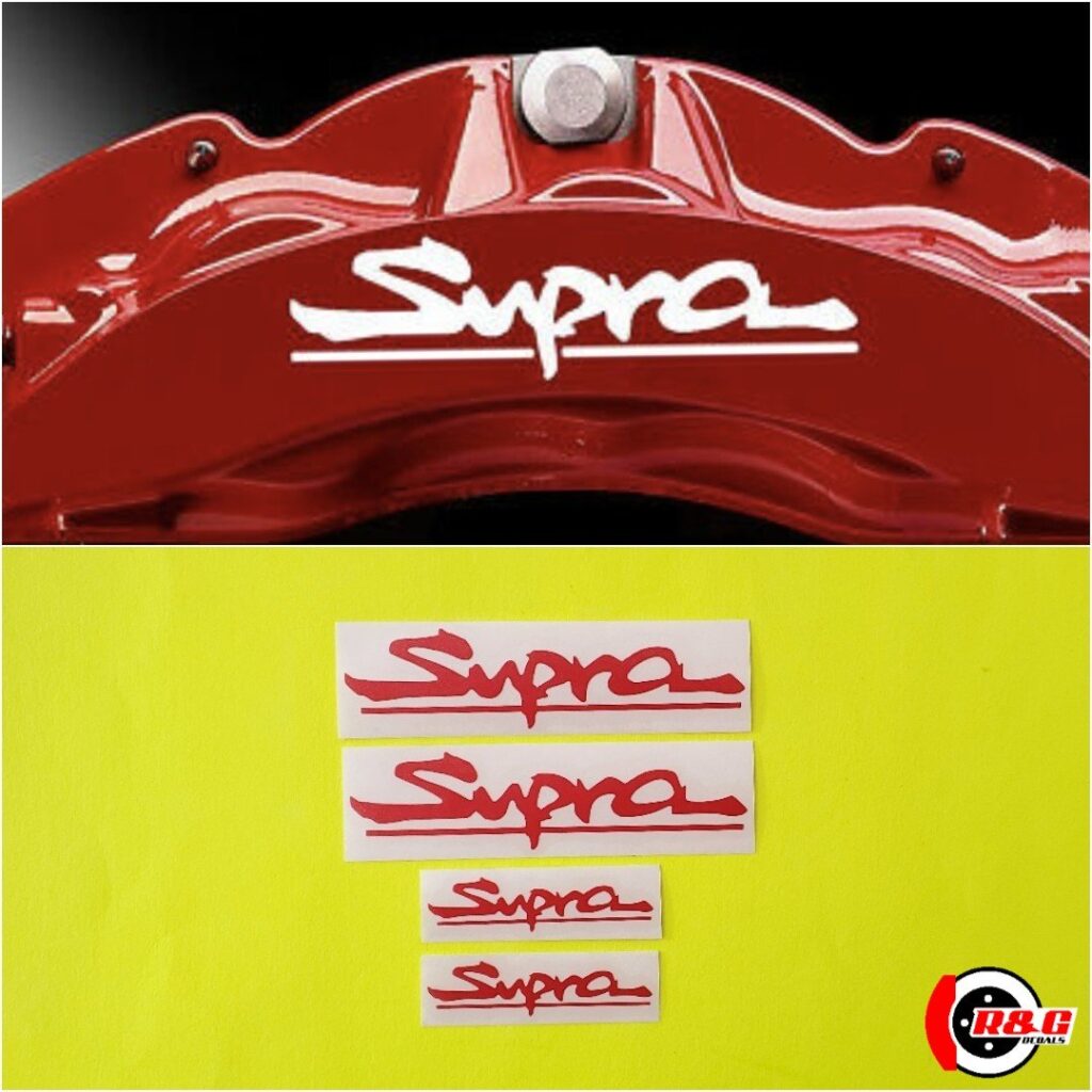 Supra High Temp Brake Caliper Decals set of 4 Stickers (Red) - R&G ...
